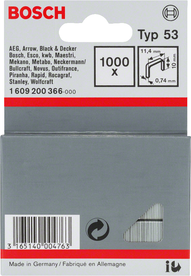 Fine Wire Staple, Type 53 - Bosch Professional