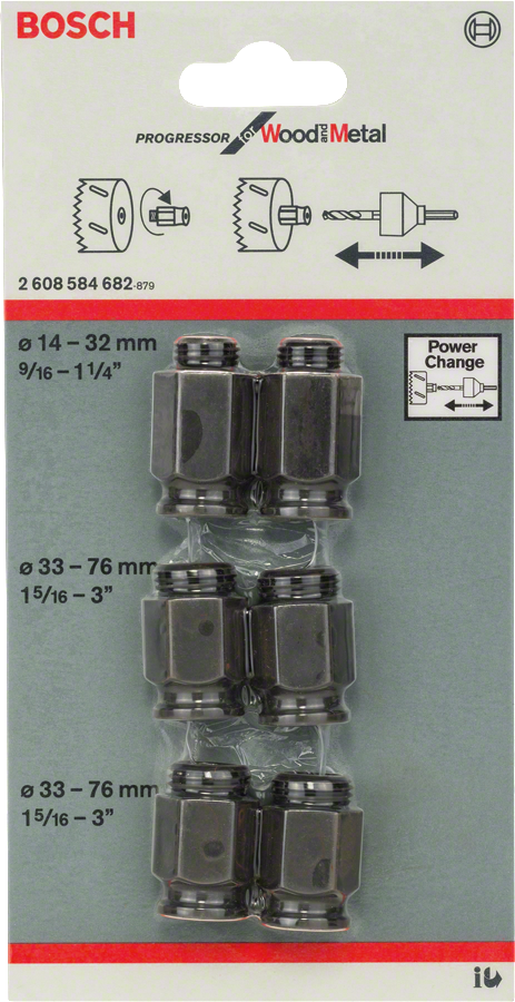 Power Change Adapter Nut Set, 6 pcs - Bosch Professional
