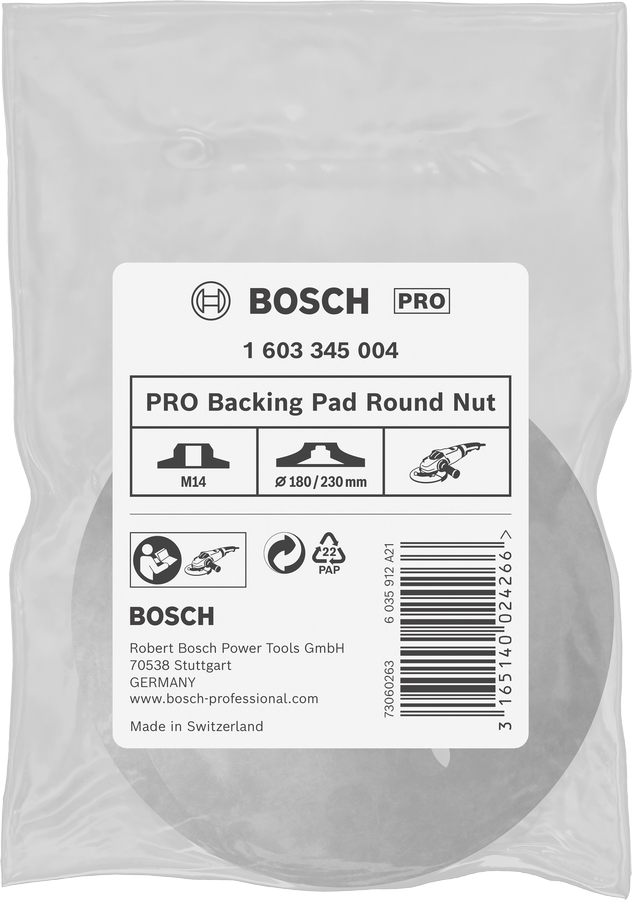 PRO Backing Pad Round Nut, M14 - Bosch Professional
