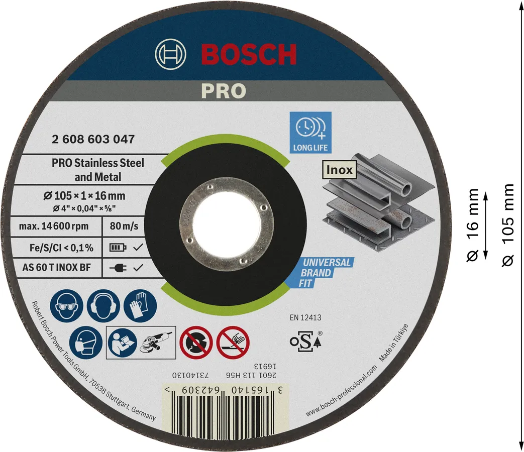 PRO Stainless Steel and Metal Bonded Cutting Disc - Bosch Professional